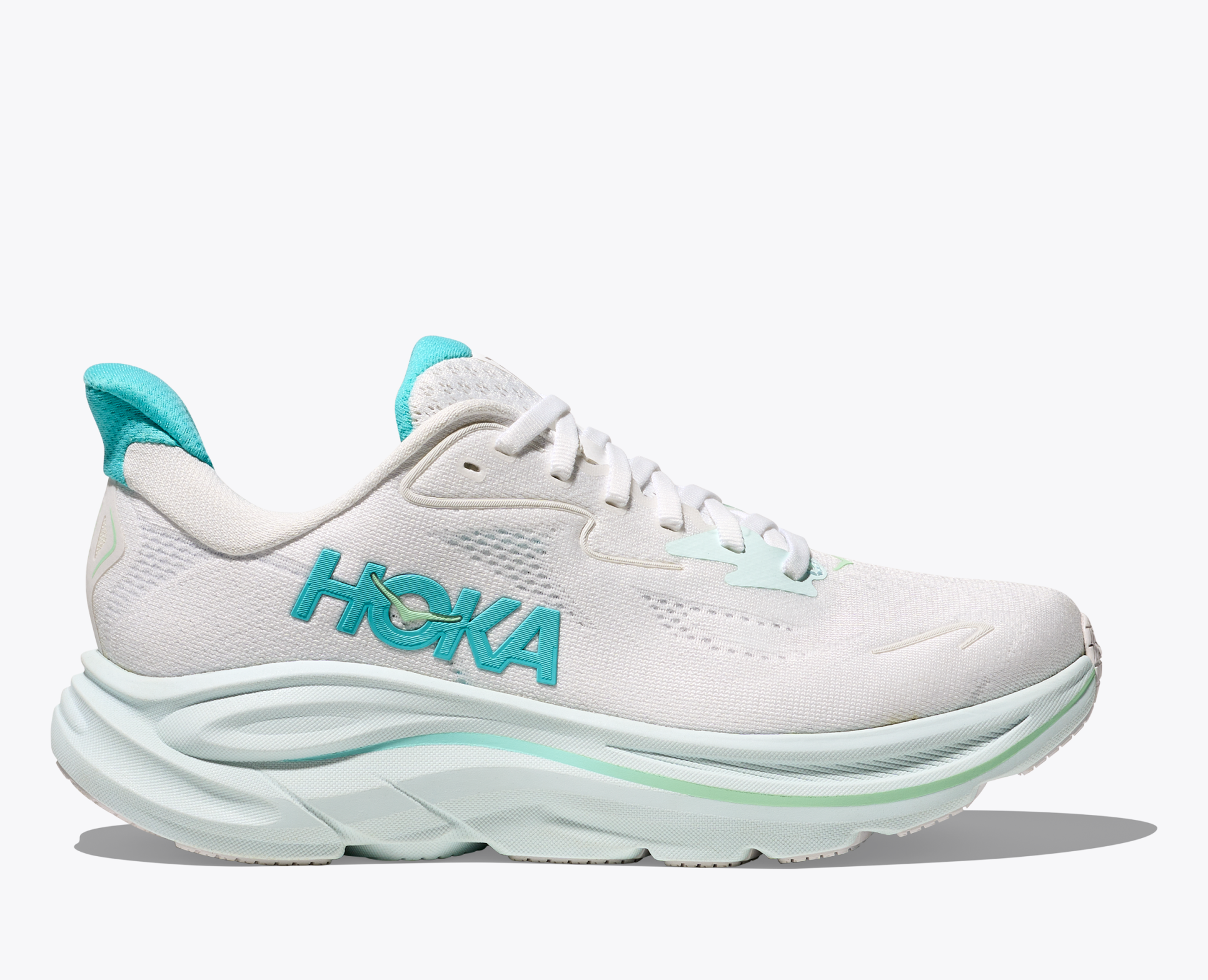 Hoka Women's Clifton 10 – White / Cielo Blue – Interval Running