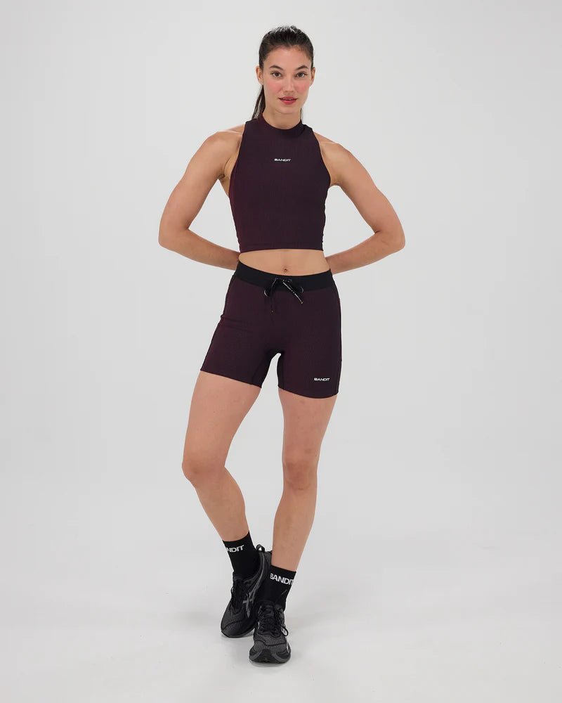 Bandit Striped Cadence™ 5" Compression - Black with Fig – Interval Running